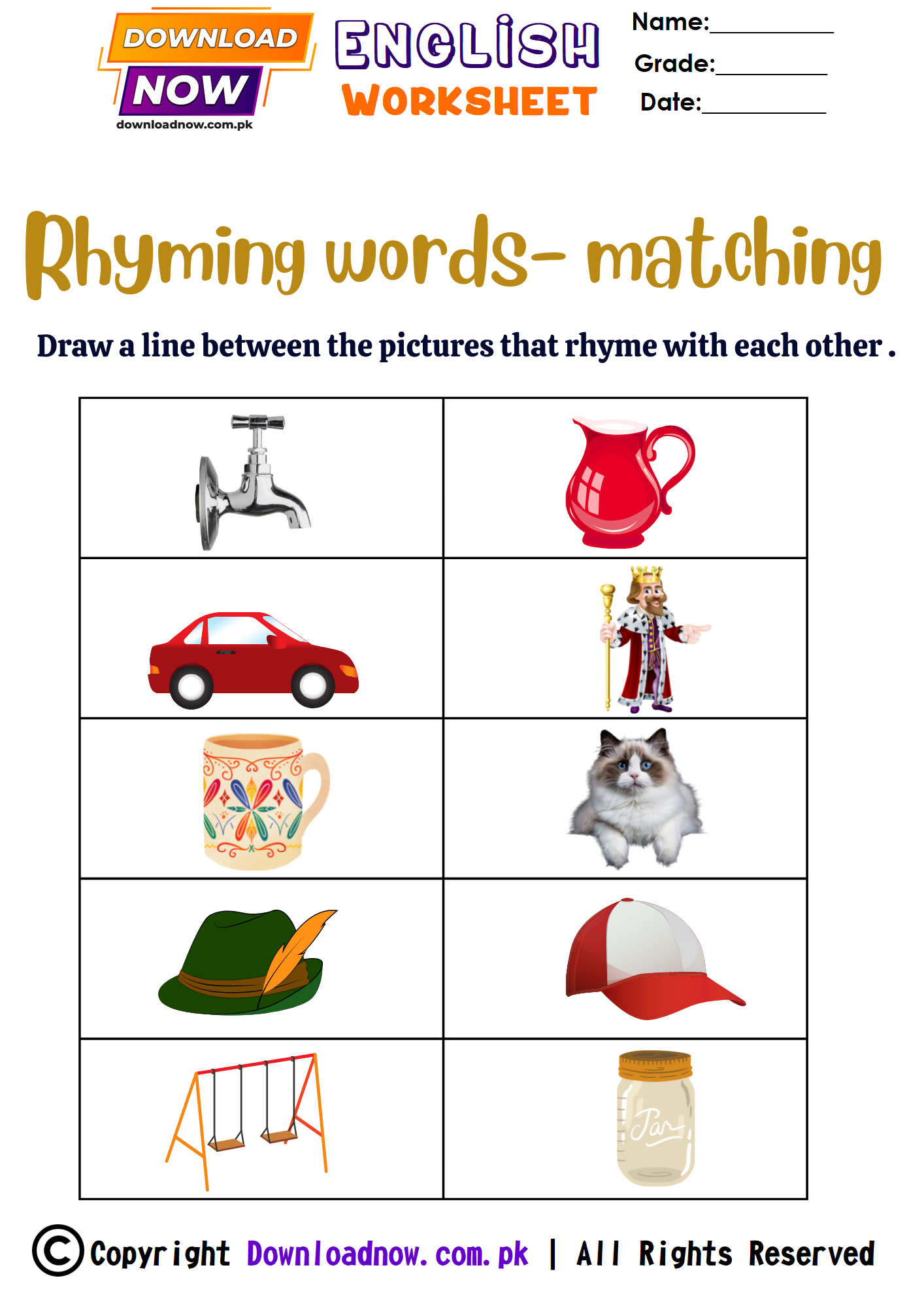 Rhyming words - Free Printable Worksheets