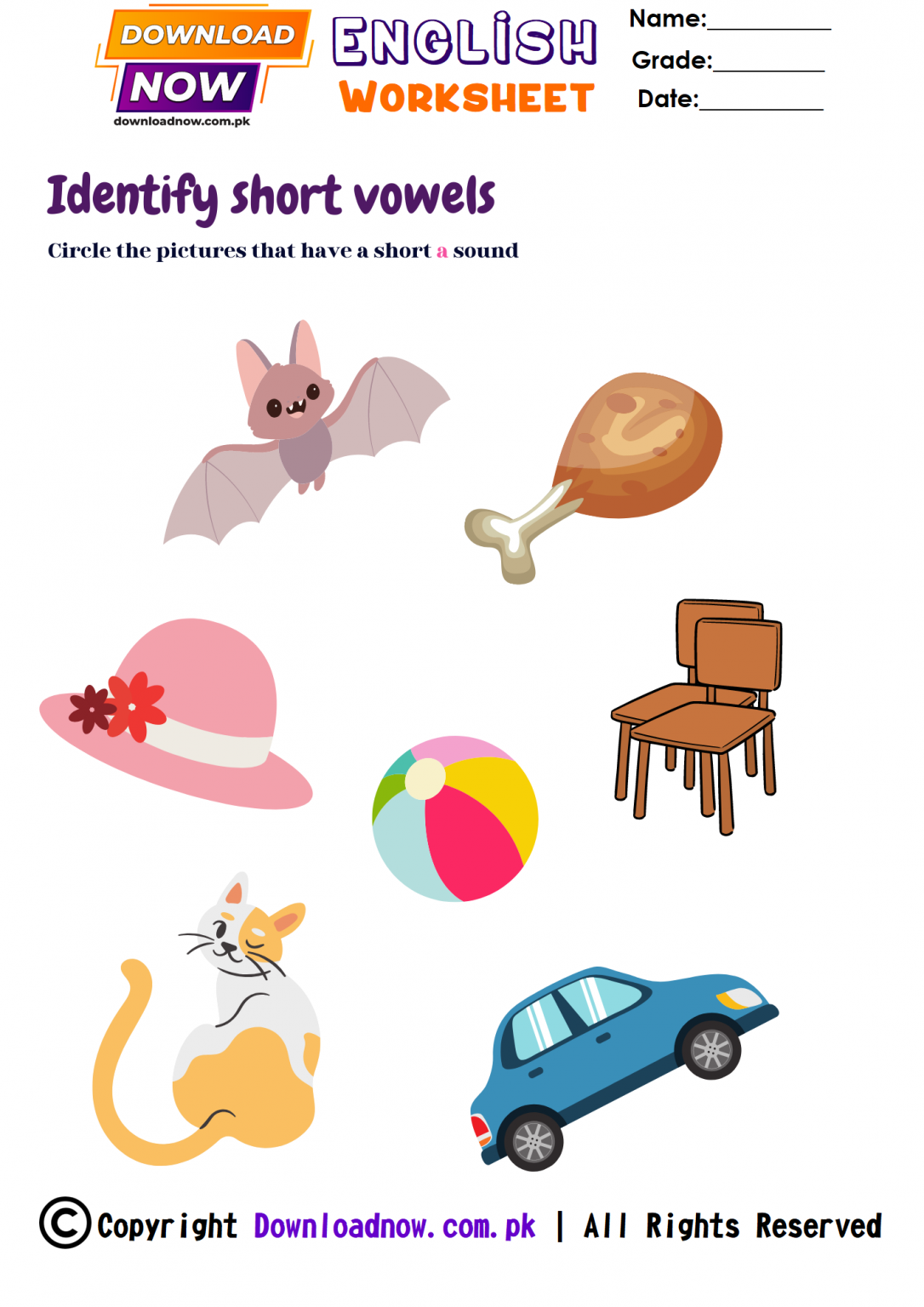 1-short vowels - Free Printable Worksheets