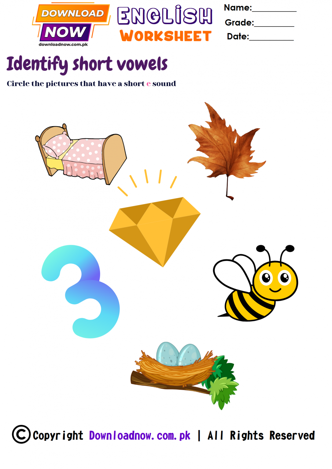 2-short vowels - Free Printable Worksheets