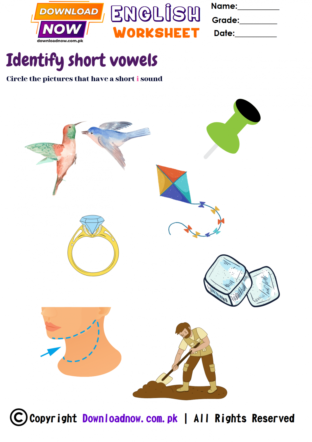 3-short vowels - Free Printable Worksheets