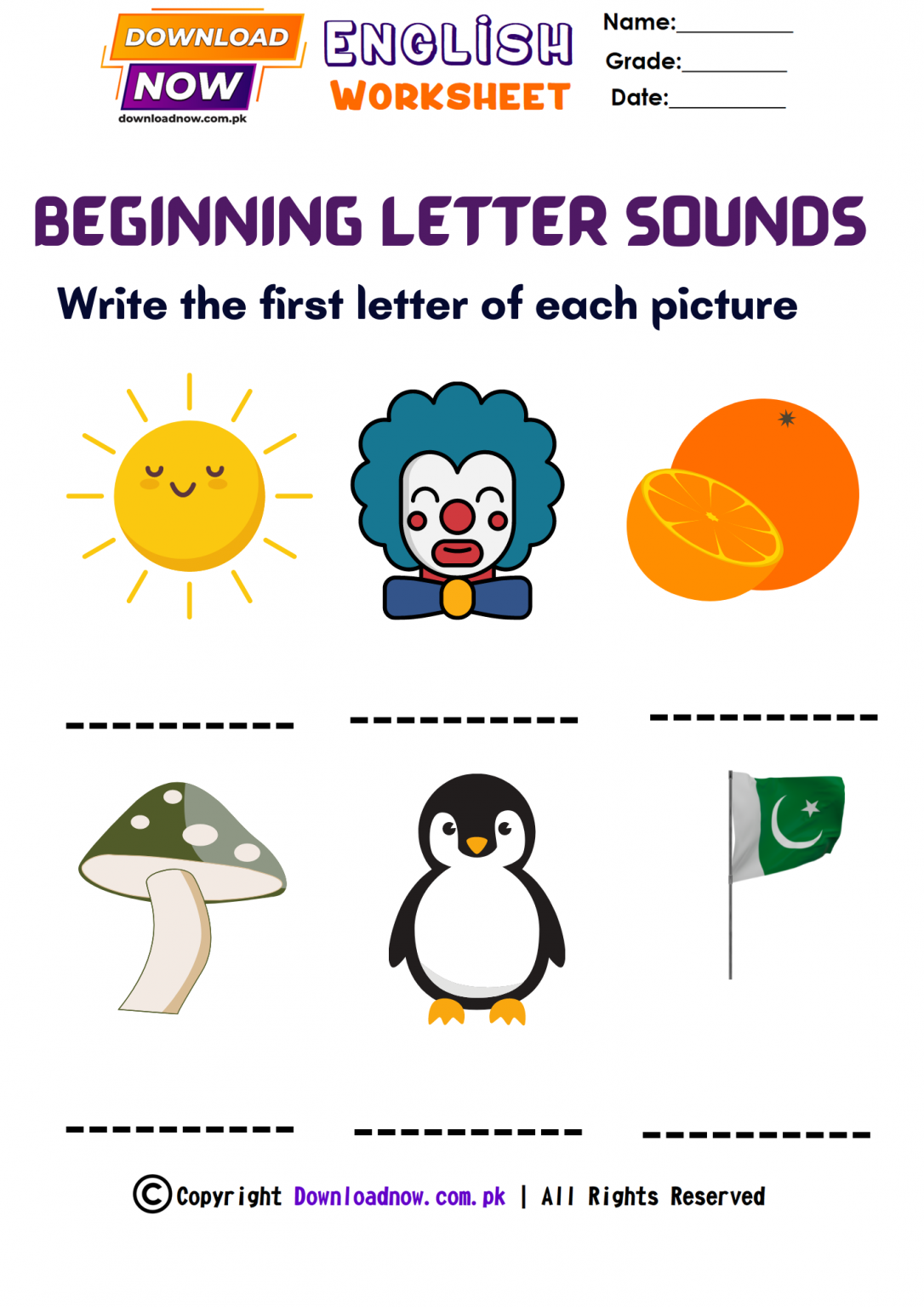 a-Beginning Letter Sounds - Free Printable Worksheets